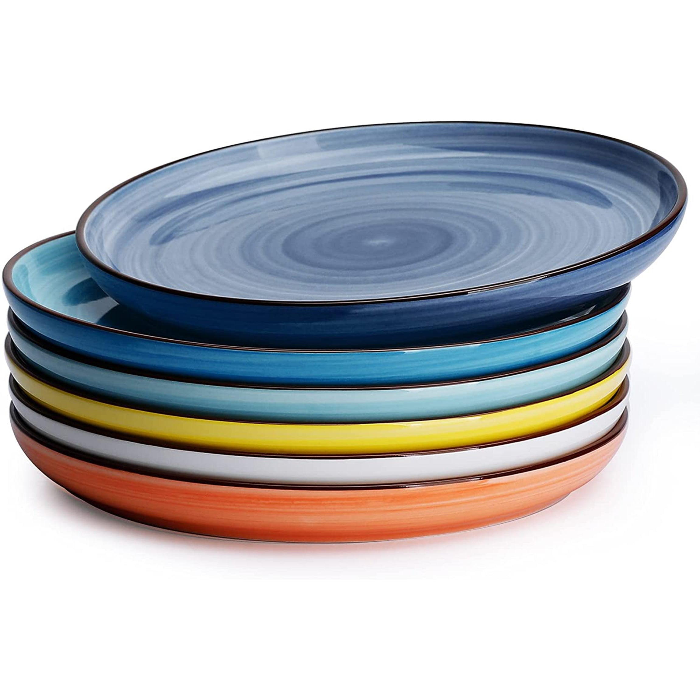 7.4 Inch Porcelain Side Appetizer Plates, Hot Assorted Color, Set of 6 ...